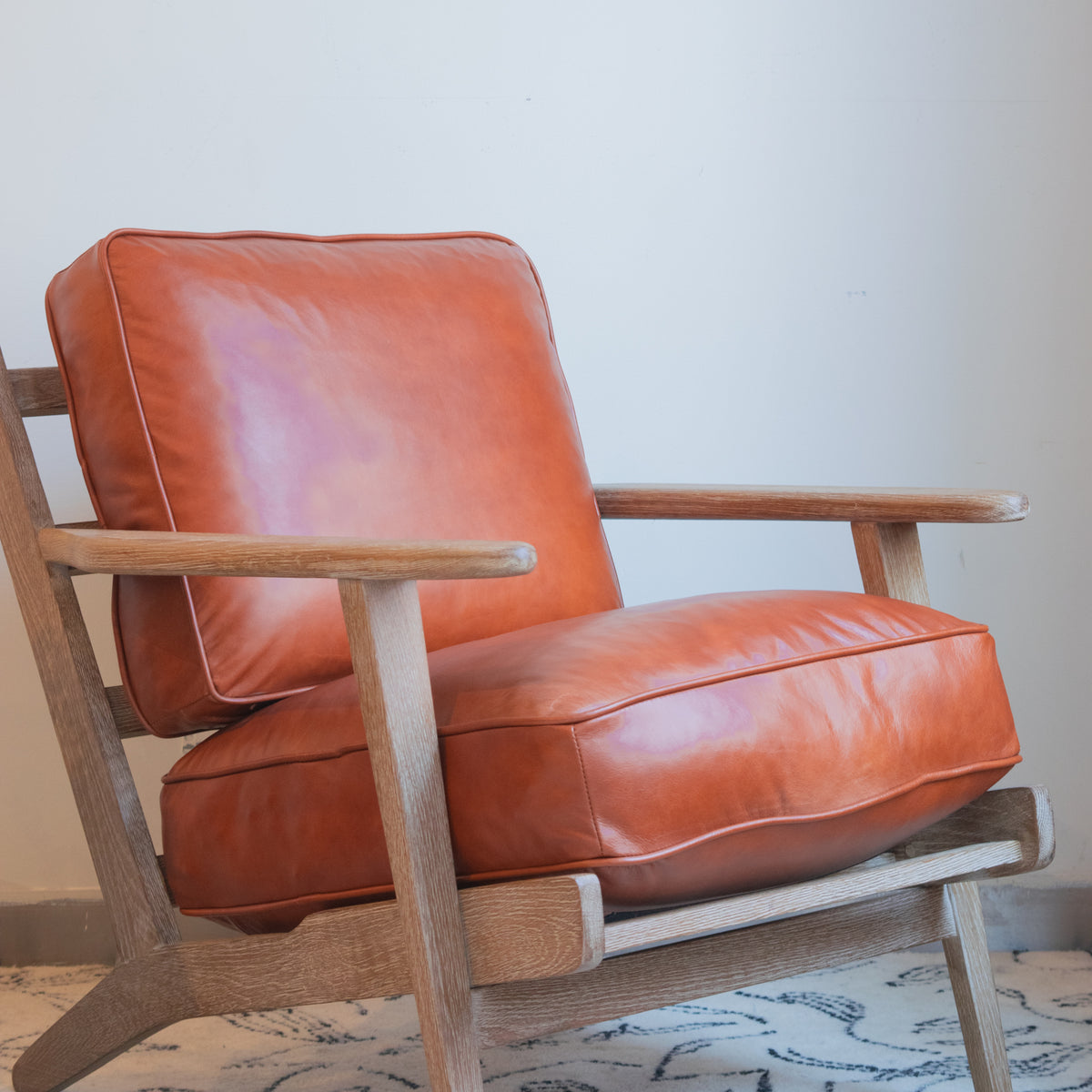 Caramel Leather Arm Chair | designers collab.